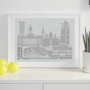 Leeds Skyline Typography Print - Etsy