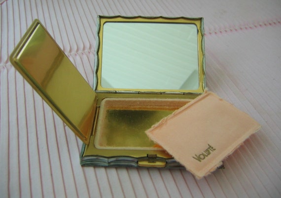 Volupte' Vintage 1930s Powder Compact Brushed Silver … - Gem