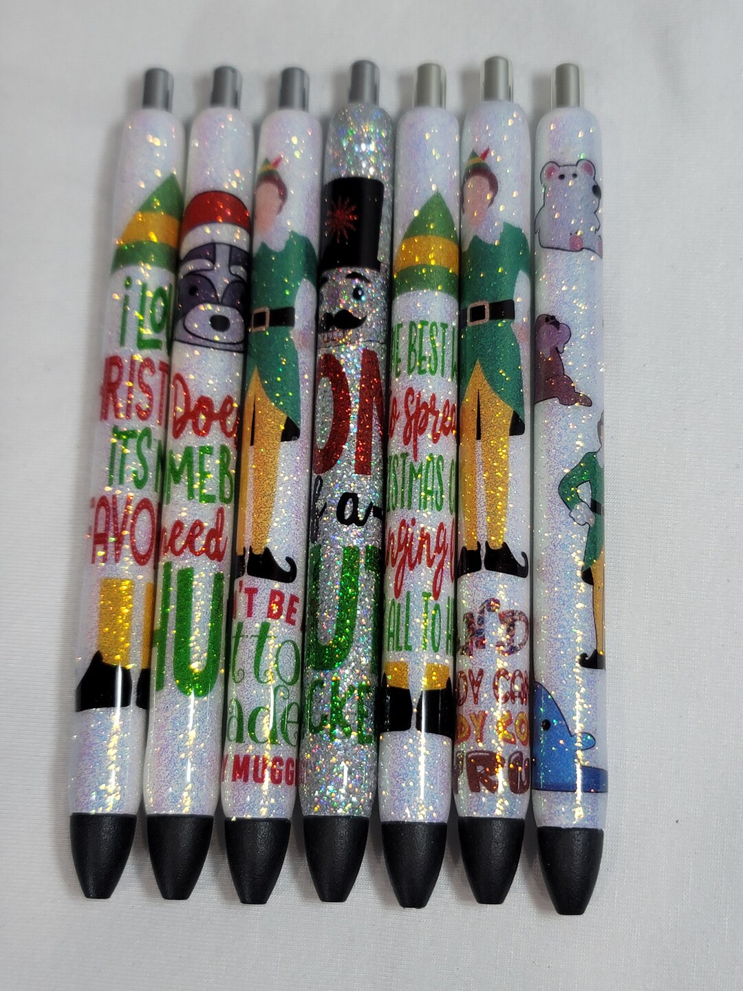 Holiday Glitter Gel Pens, Elf Pens, Christmas Glitter Pen, Holiday Gift ...