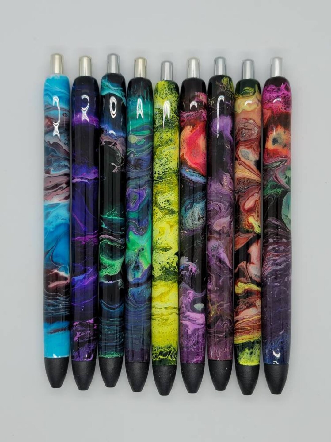 Custom Galaxy Gel Pens, Galaxy Swirl Refillable Pen, Alcohol Ink Gel ...