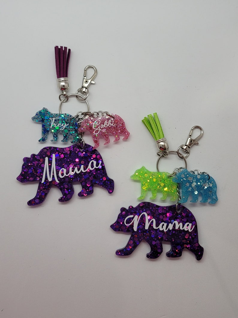 Mama Bear Keychain Mother Child Keychain Mothers Day Gift | Etsy