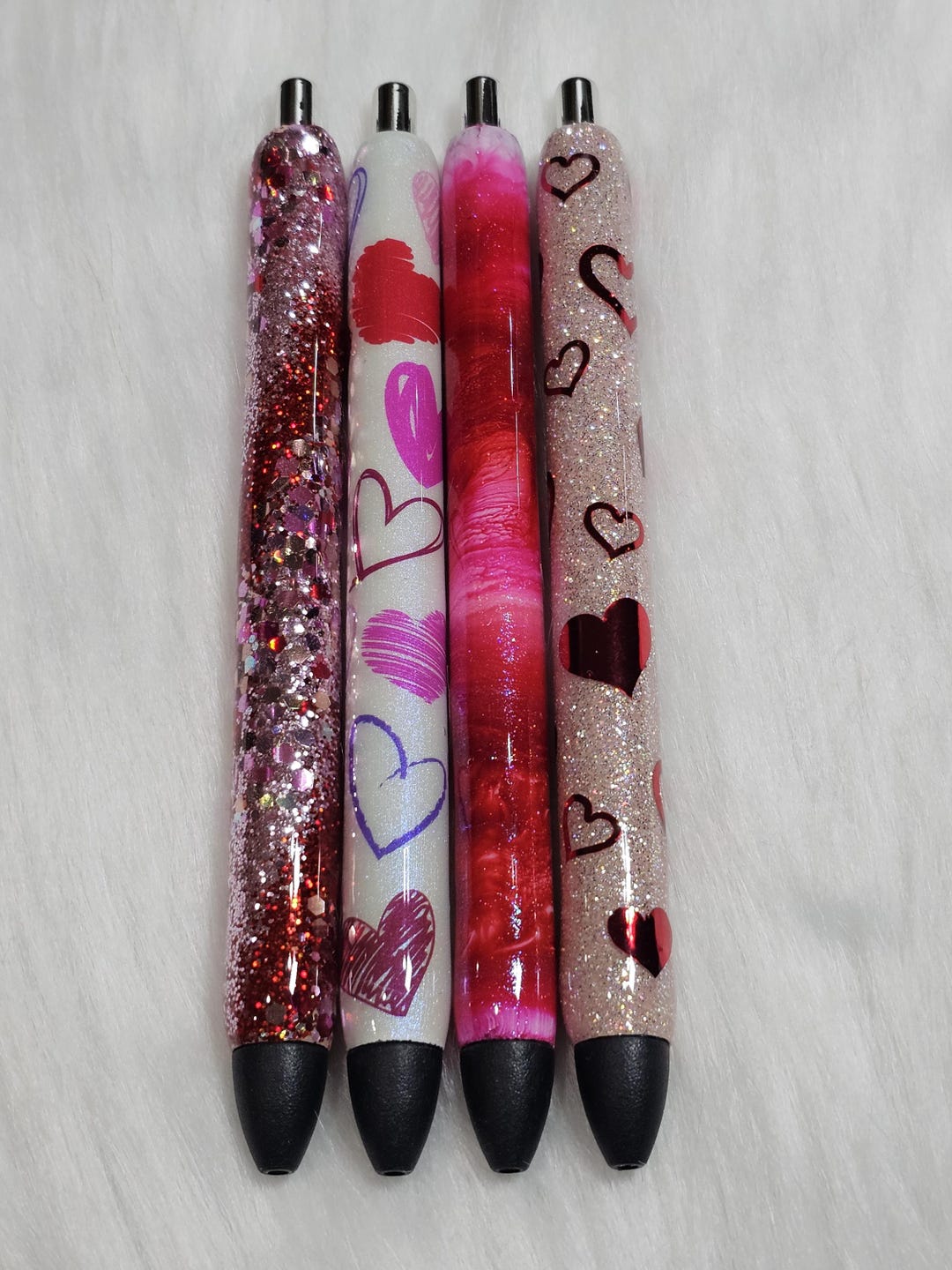 Valentine's Glitter Heart Gel Pen: Red & Pink Inkjoy Pen - Etsy