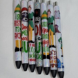 Holiday Glitter Gel Pens, Elf Pens, Christmas Glitter Pen, Holiday Gift ...