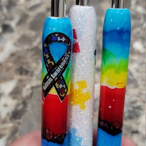 Autism Awareness Gel Pen, Autism Ribbon Inkjoy Pen, Autism Puzzle Piece ...