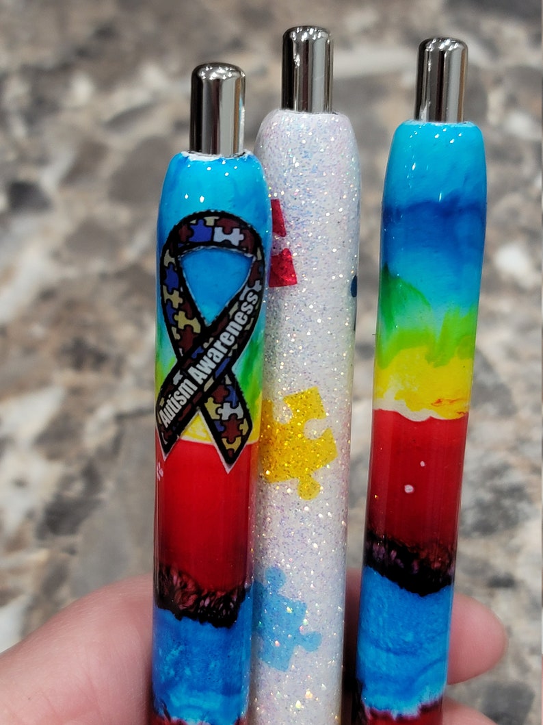 Autism Awareness Gel Pen Autism Ribbon Inkjoy Pen Autism - Etsy
