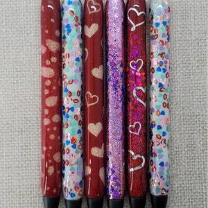 Valentine's Glitter Gel Pens - Etsy