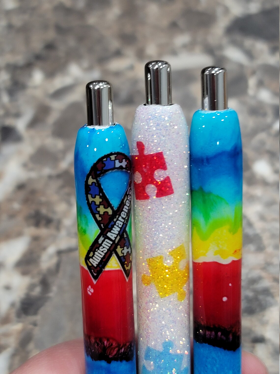 Autism Awareness Gel Pen Autism Ribbon Inkjoy Pen Autism | Etsy