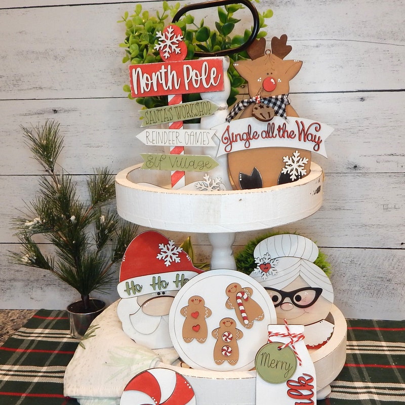Santa Tiered Tray Decor - Etsy