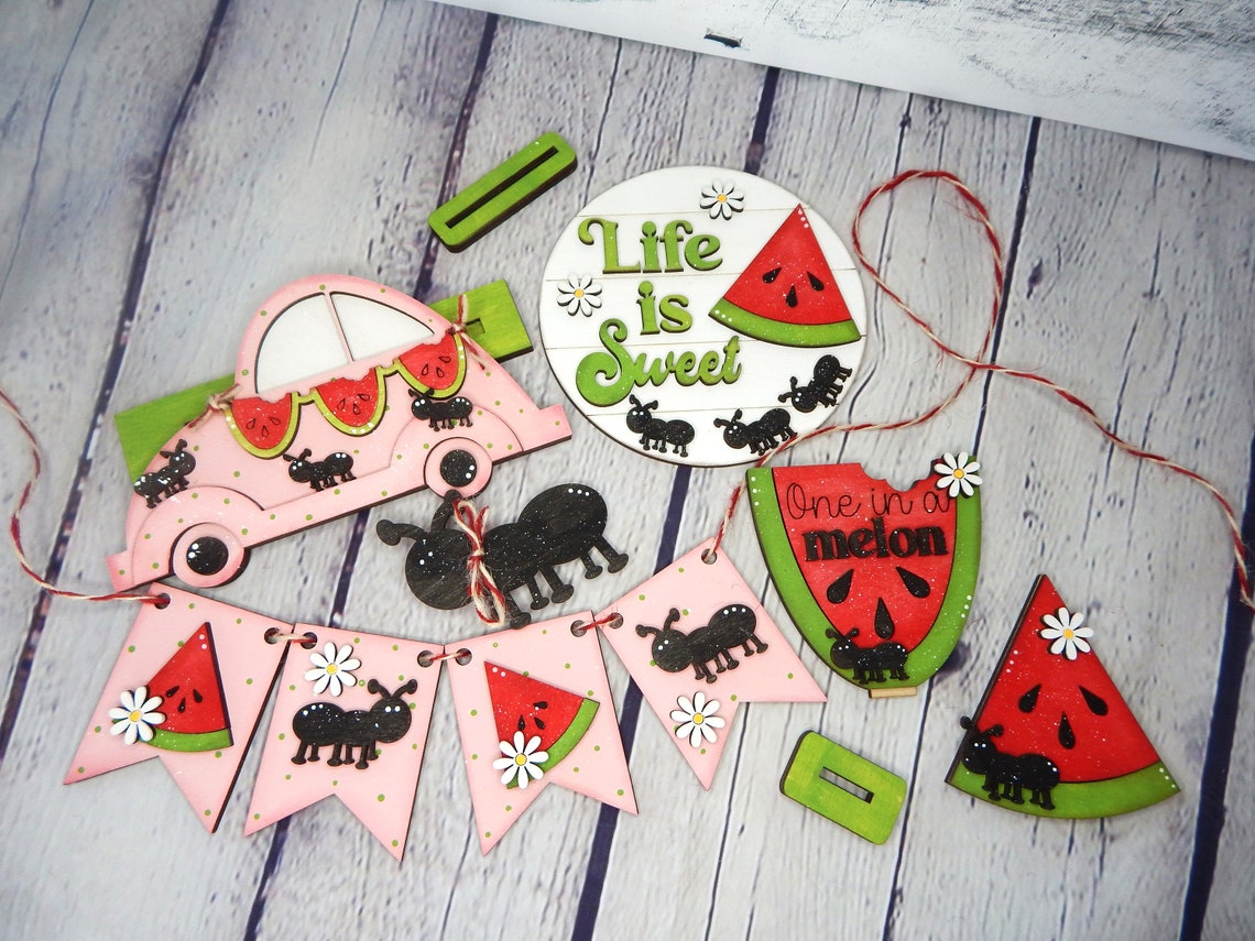 Watermelon Summer Tiered Tray Set, Watermelon Decor, Tiered Tray Decor ...