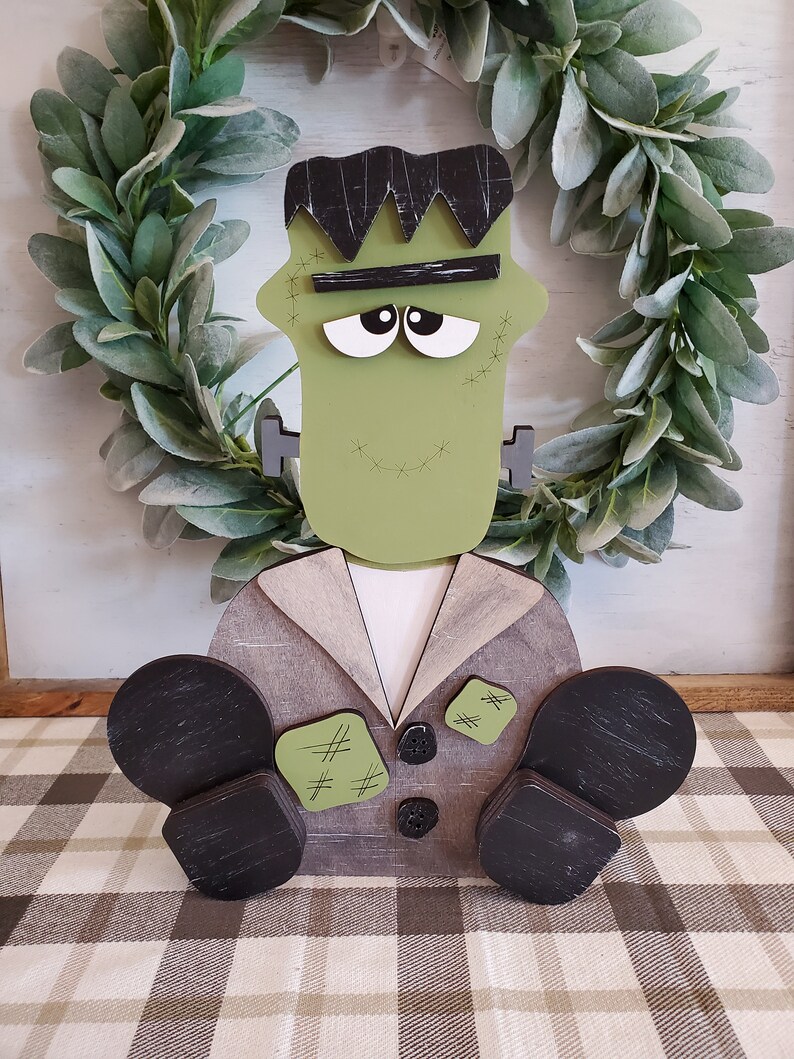 Frankenstein Wood Halloween Decor, Halloween Coffee Bar Decor ...