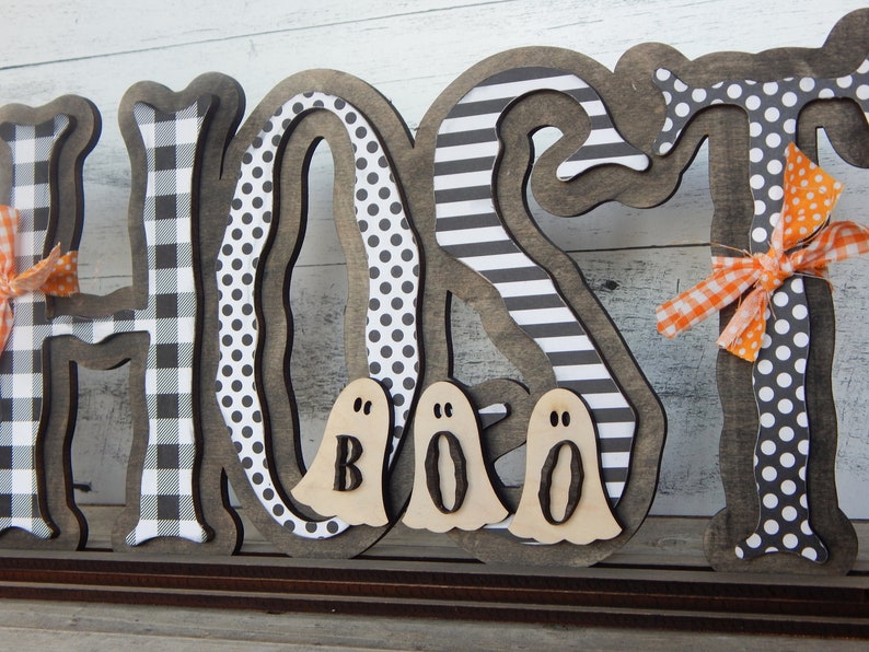 Wood Halloween Ghost Letter Set, Halloween Decor, Halloween Mantle ...