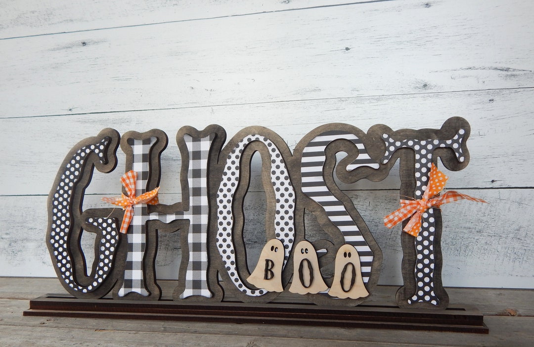 Wood Halloween Ghost Letter Set, Halloween Decor, Halloween Mantle ...