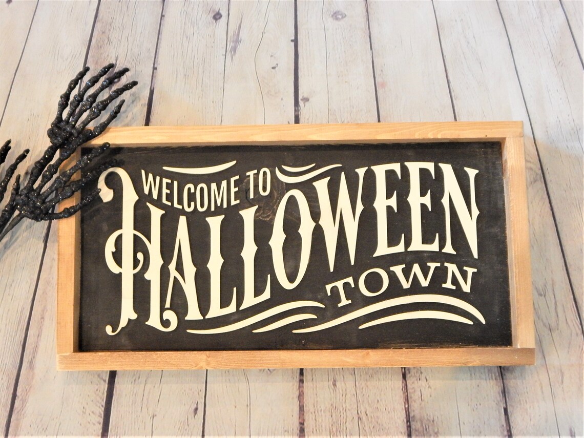 Halloween Town Halloween Sign, Halloween Decoration, Wood Halloween ...