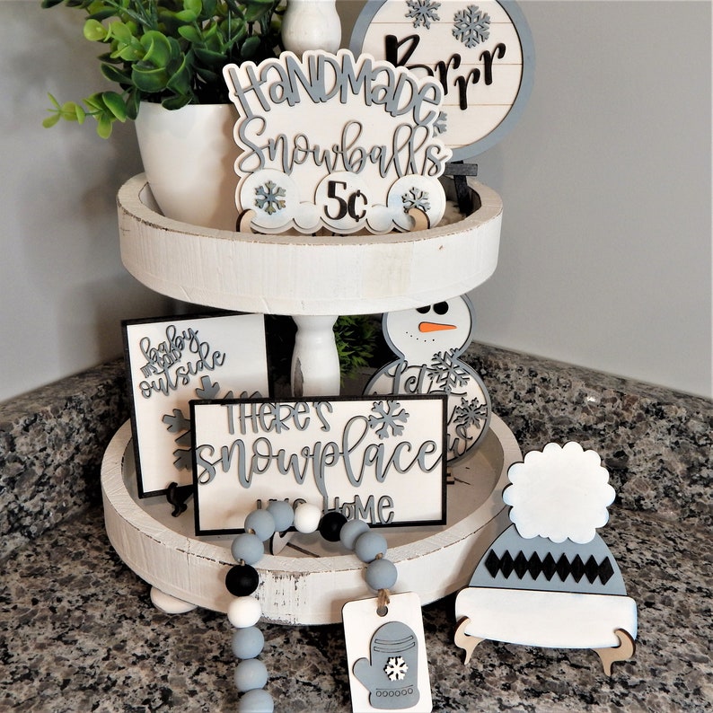 Snowman BRRR Winter Tiered Tray Decor Baby It's Cold - Etsy