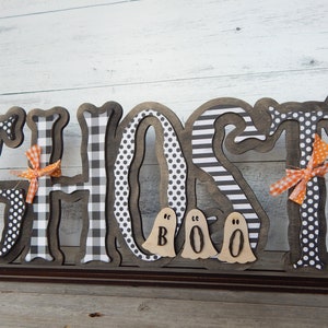 Wood Halloween Ghost Letter Set, Halloween Decor, Halloween Mantle ...