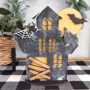 Halloween Haunted House Wood Decor Piece | Halloween Decor | Haunted ...