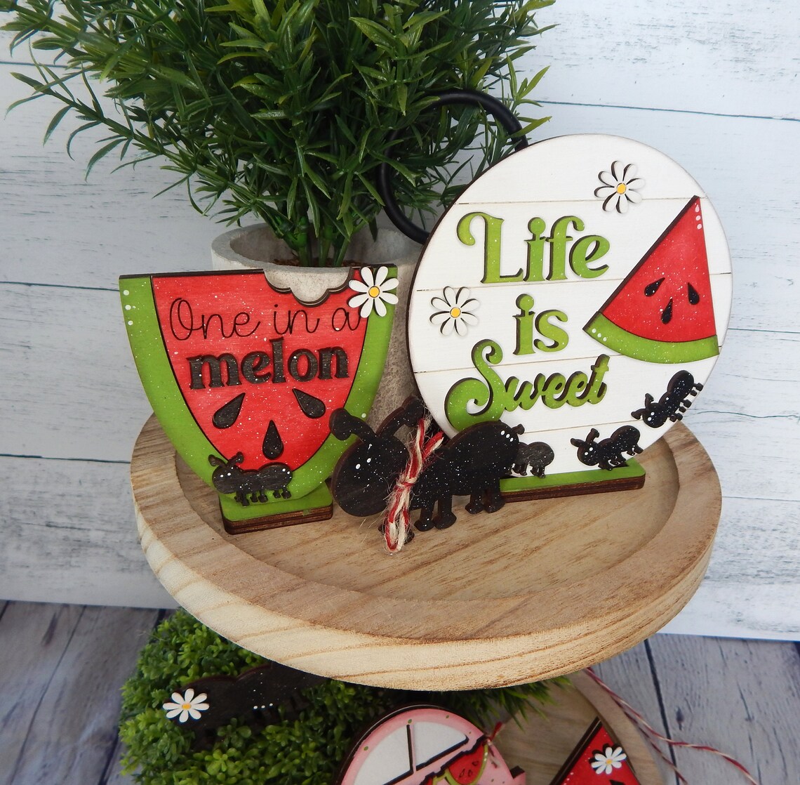 Watermelon Summer Tiered Tray Set, Watermelon Decor, Tiered Tray Decor ...