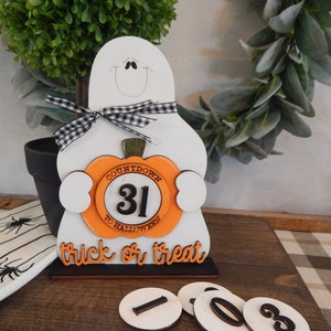 Halloween Ghost Wood Countdown, Countdown to Halloween, Halloween Decor ...