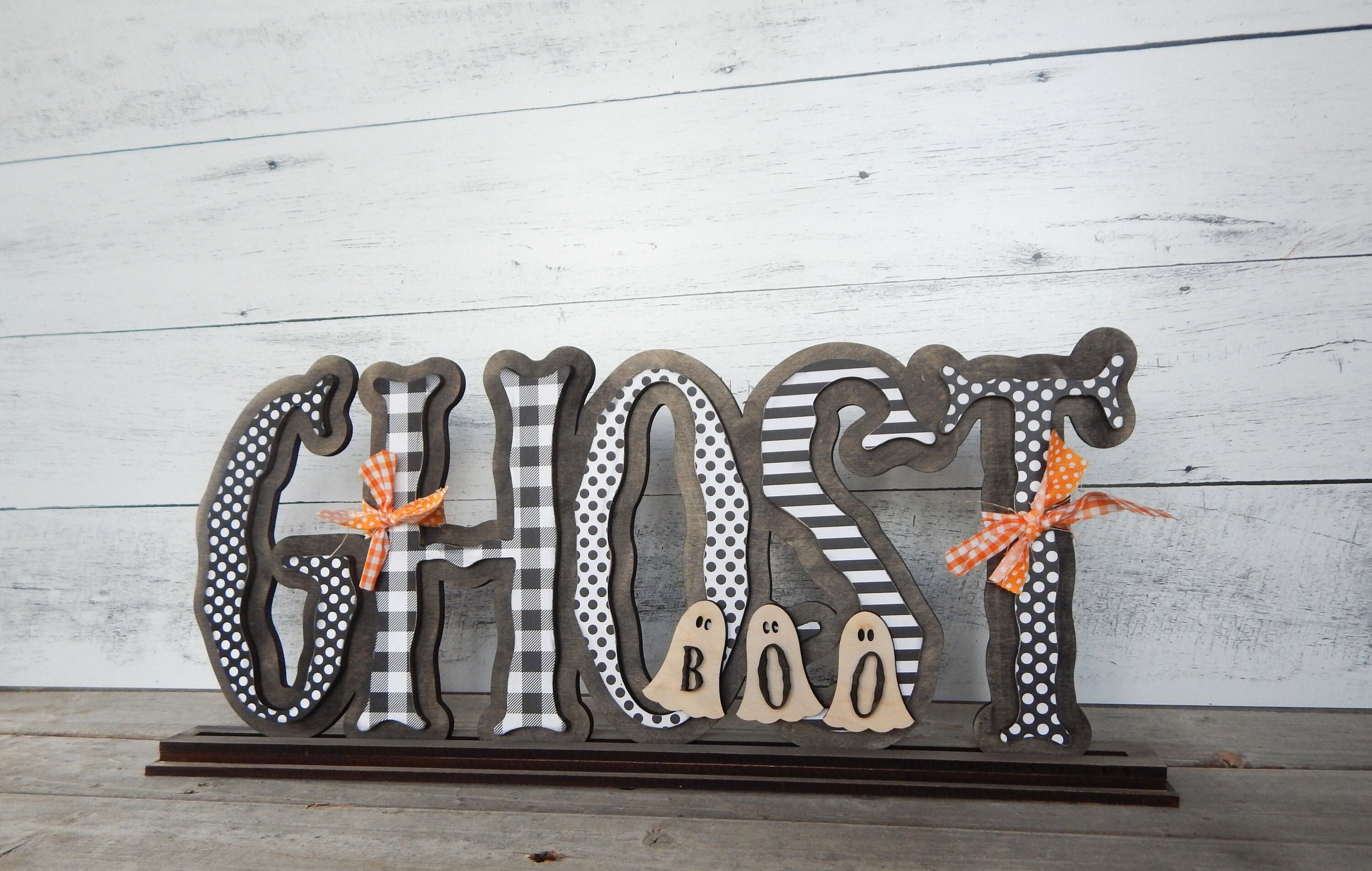Wood Halloween Ghost Letter Set, Halloween Decor, Halloween Mantle ...