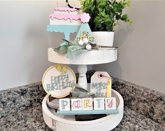 Birthday Tiered Tray Decor - Etsy