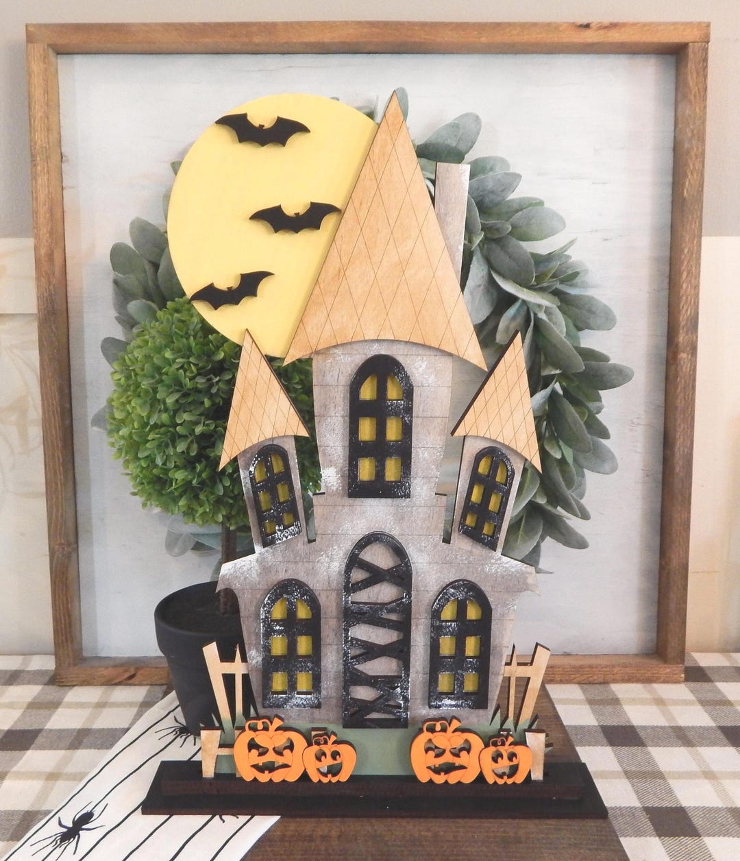 Halloween Haunted House Table Sitter, Spooky Haunted House Display for ...