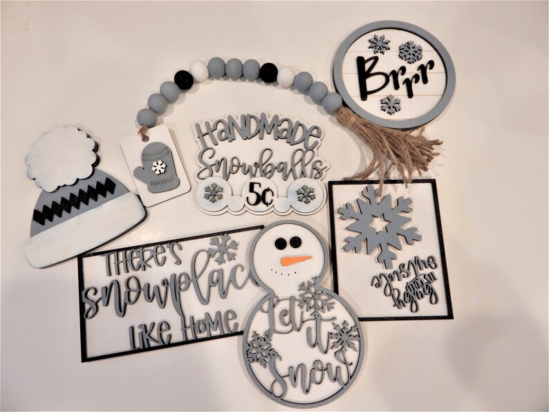 Snowman BRRR Winter Tiered Tray Decor Baby It's Cold - Etsy