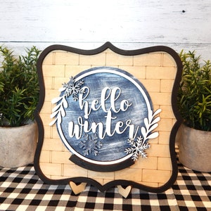 Hello Winter Interchangeable Signs, Winter Signs, Interchangeable Sign ...