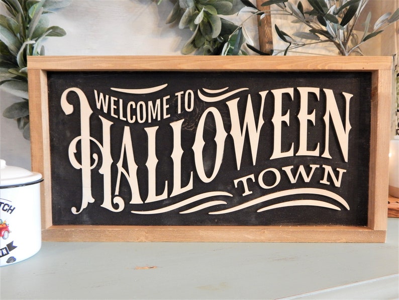 Halloween Town Halloween Sign, Halloween Decoration, Wood Halloween ...