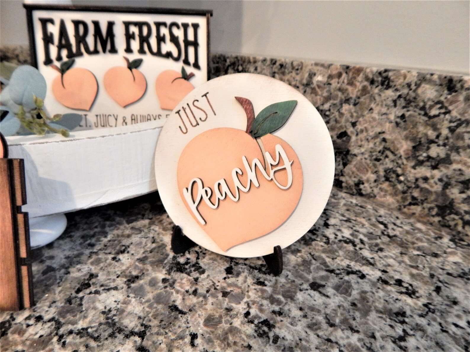 Peach Tiered Tray Decor Peach Decor Just Peachy - Etsy