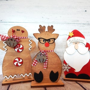 Standing Santa, Reindeer and Gingerbread Man Set, Holiday Decor ...