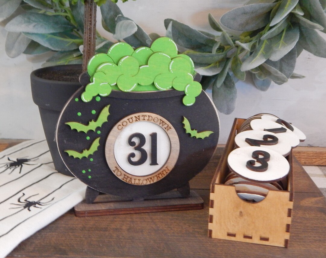 Witch Cauldron Halloween Countdown - Etsy
