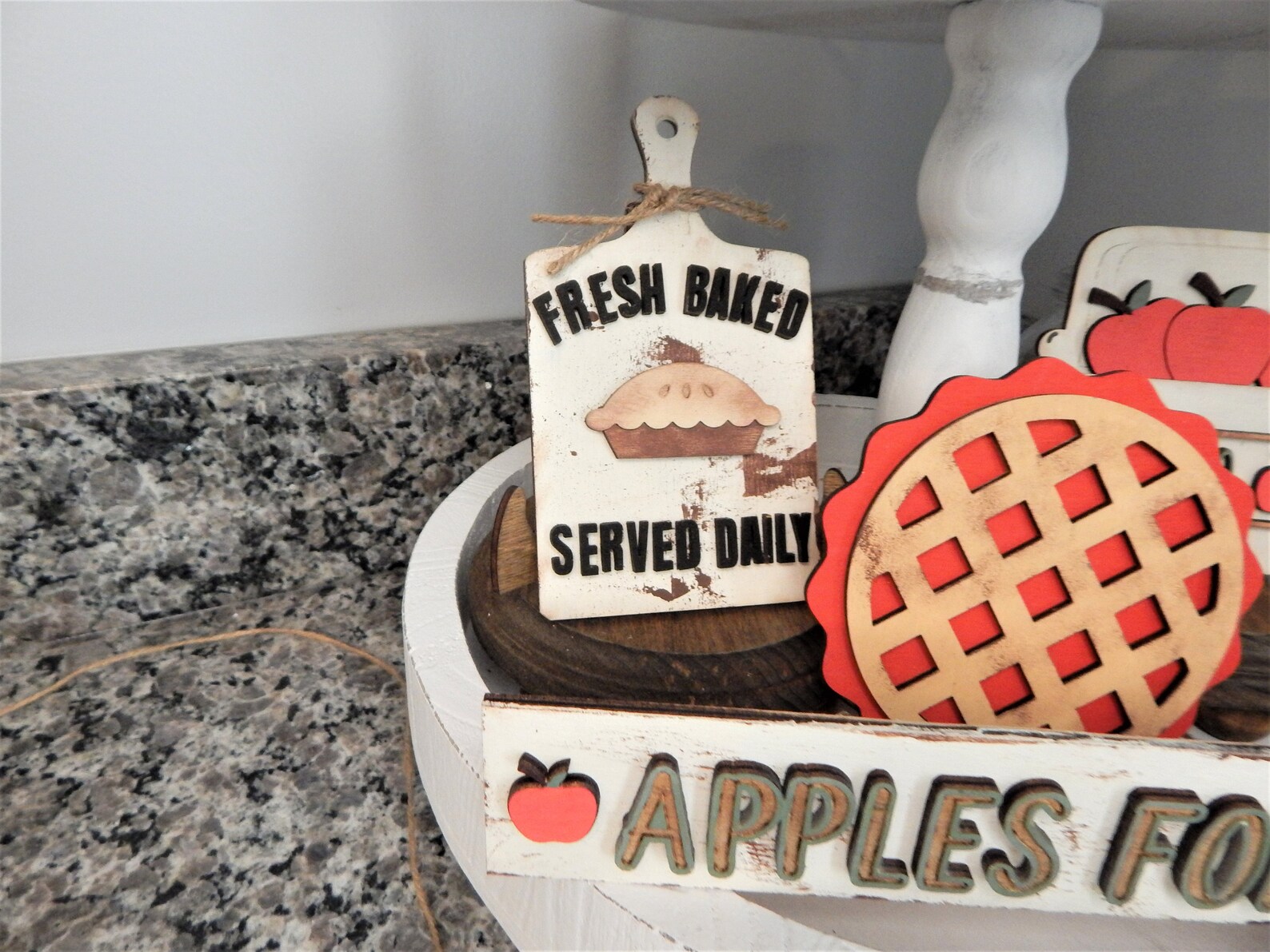 Apple Tiered Tray Set Fall Tiered Tray Fall Decor | Etsy