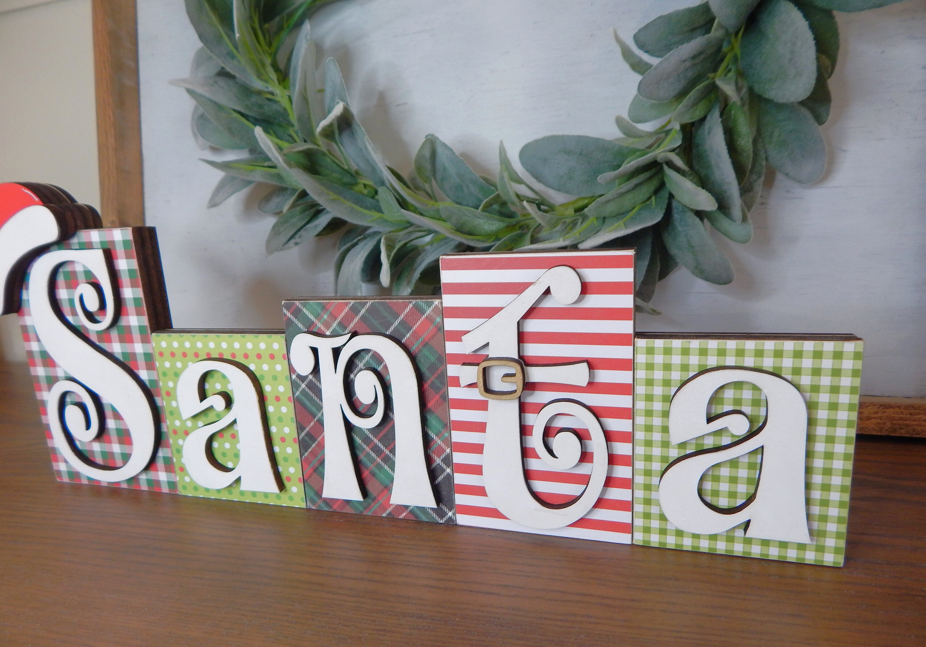Santa Word Blocks Christmas Decor, Santa Decor, Christmas Decor, Hohoho ...
