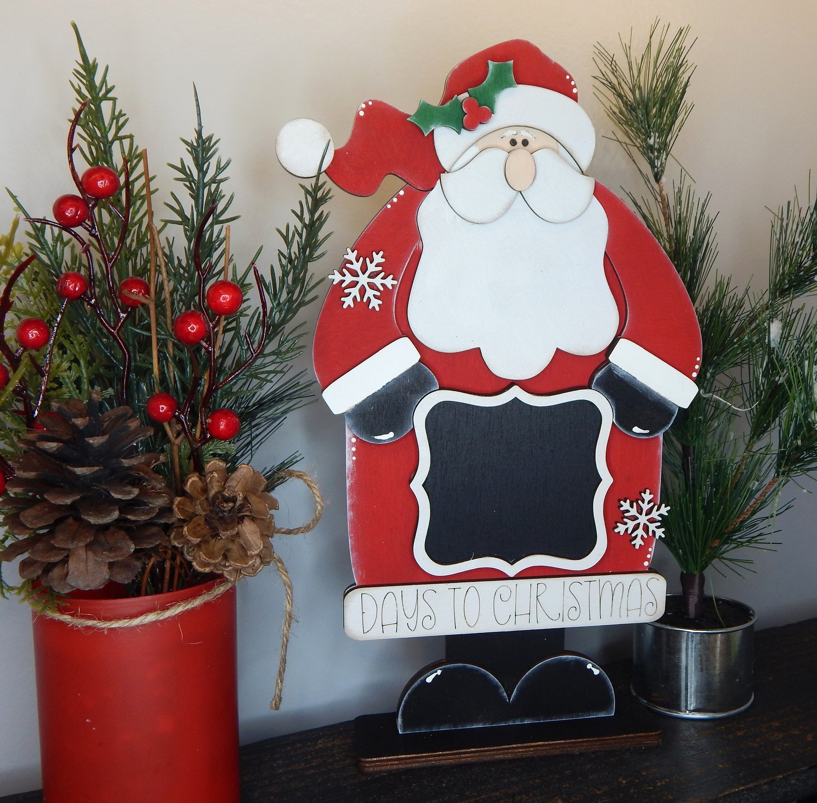 Chalkboard Santa Countdown to Christmas Decor - Etsy