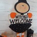 Halloween Welcome Standing Witch Halloween Decor Wood - Etsy