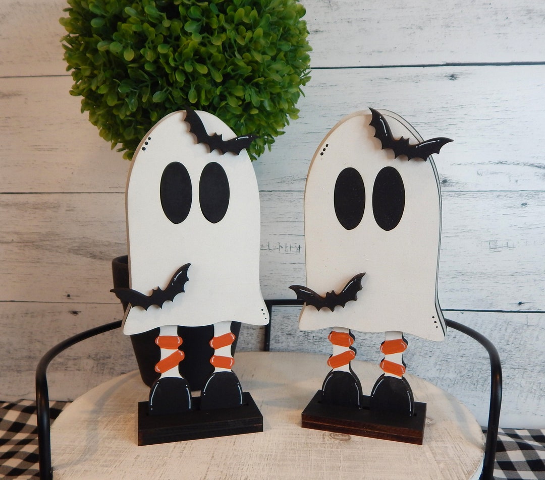Halloween Wood Standing Ghost, Wood Halloween Decor, Wood Ghost Decor ...