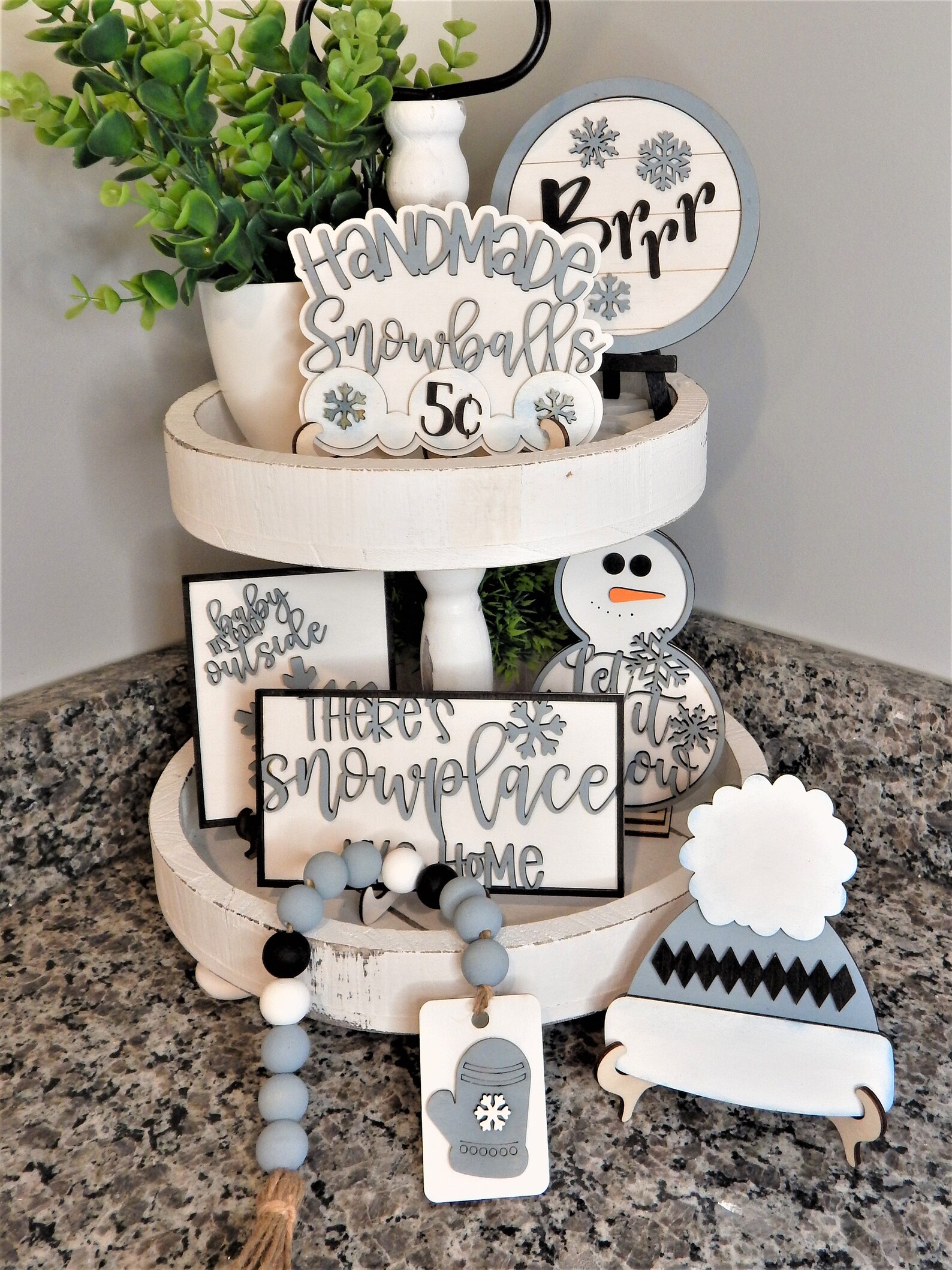 Snowman BRRR Winter Tiered Tray Decor Baby It's Cold - Etsy