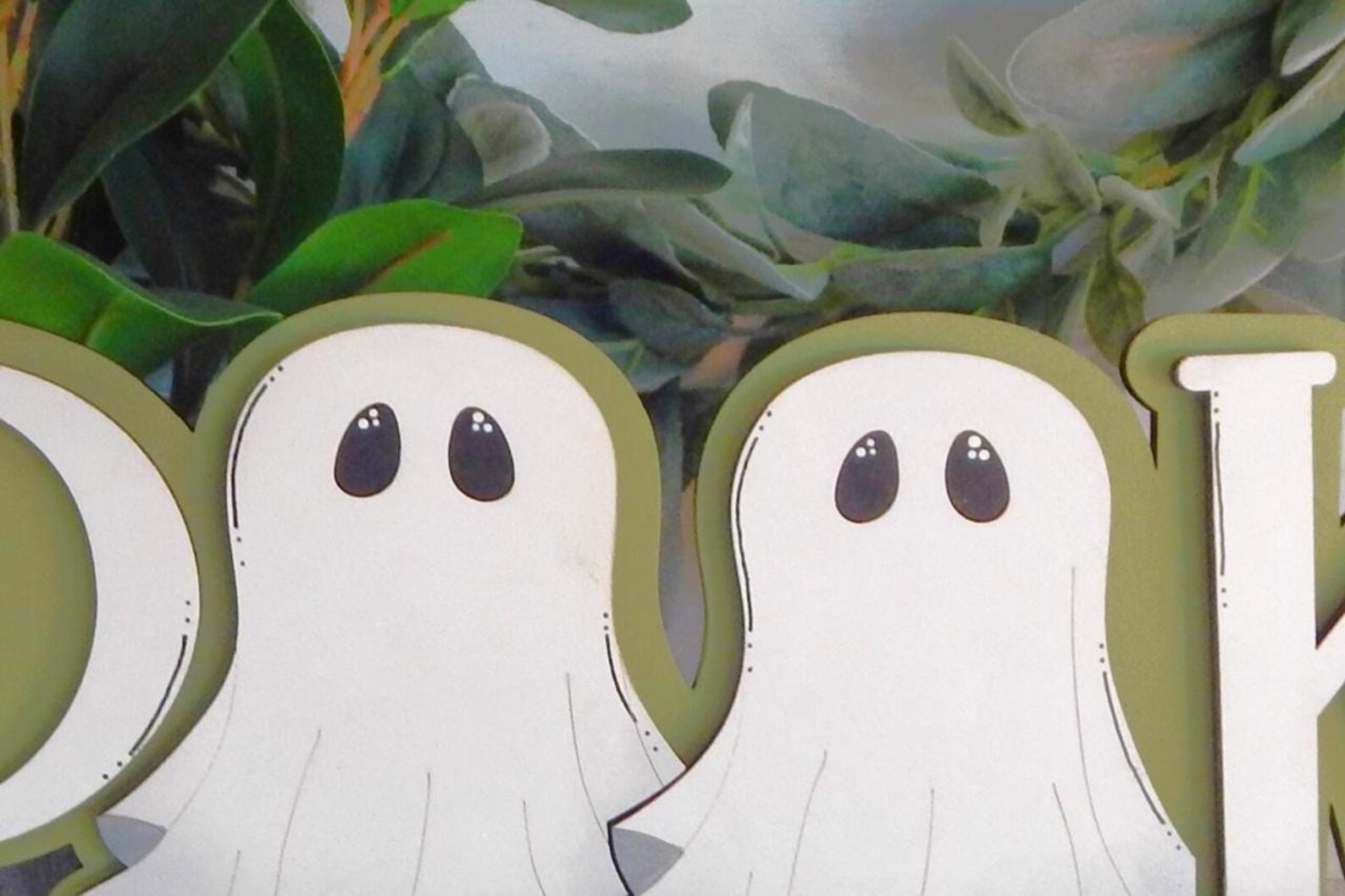 Spooky Halloween Word Display, Halloween Home Decor, Ghost Home Decor ...