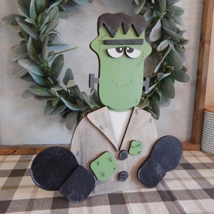 Frankenstein Wood Halloween Decor, Halloween Coffee Bar Decor ...