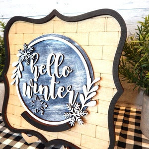 Hello Winter Interchangeable Signs, Winter Signs, Interchangeable Sign ...