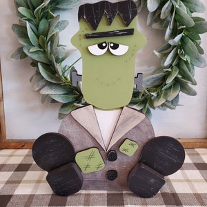 Frankenstein Wood Halloween Decor, Halloween Coffee Bar Decor ...