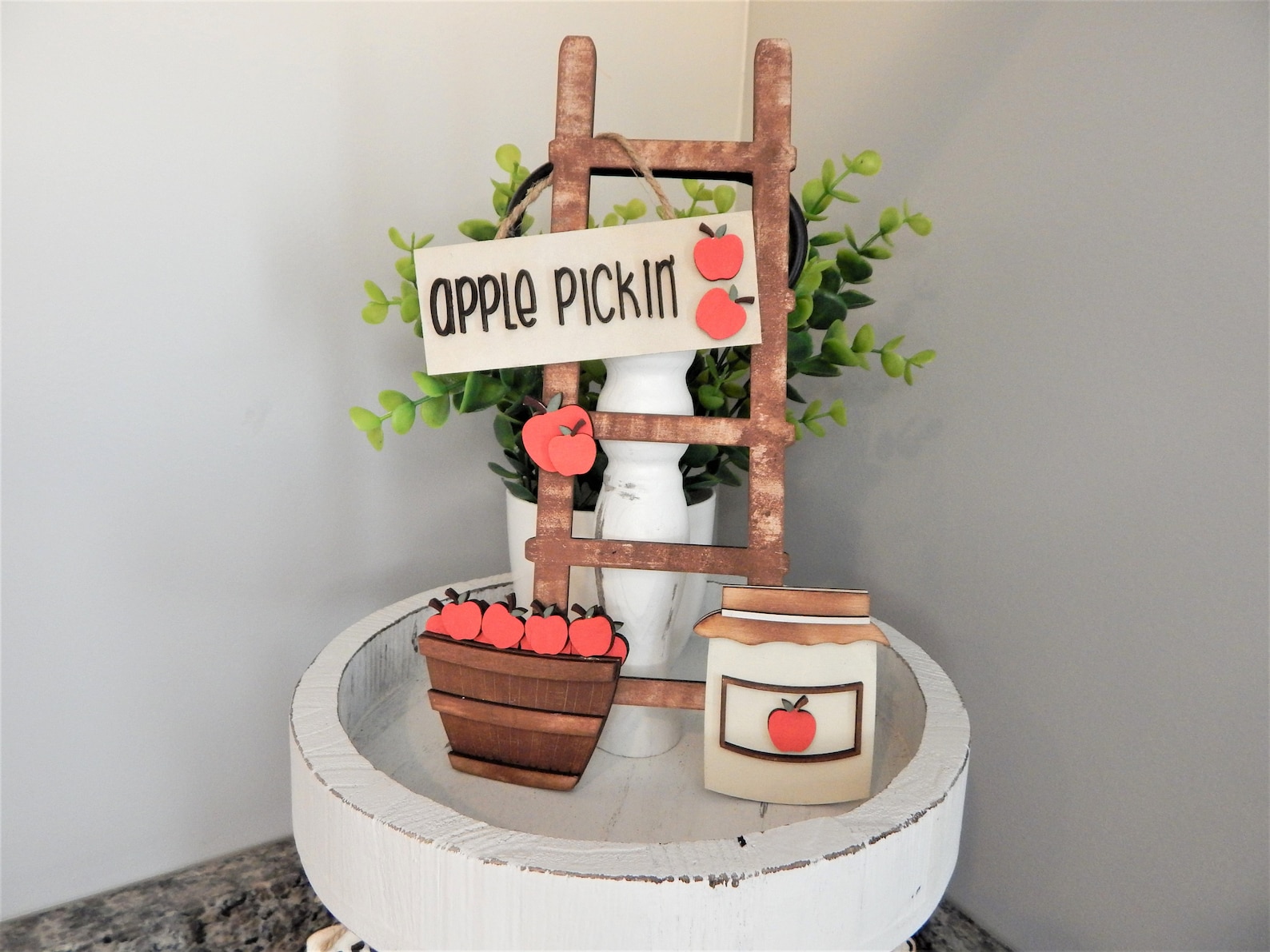 Apple Tiered Tray Set Fall Tiered Tray Fall Decor - Etsy