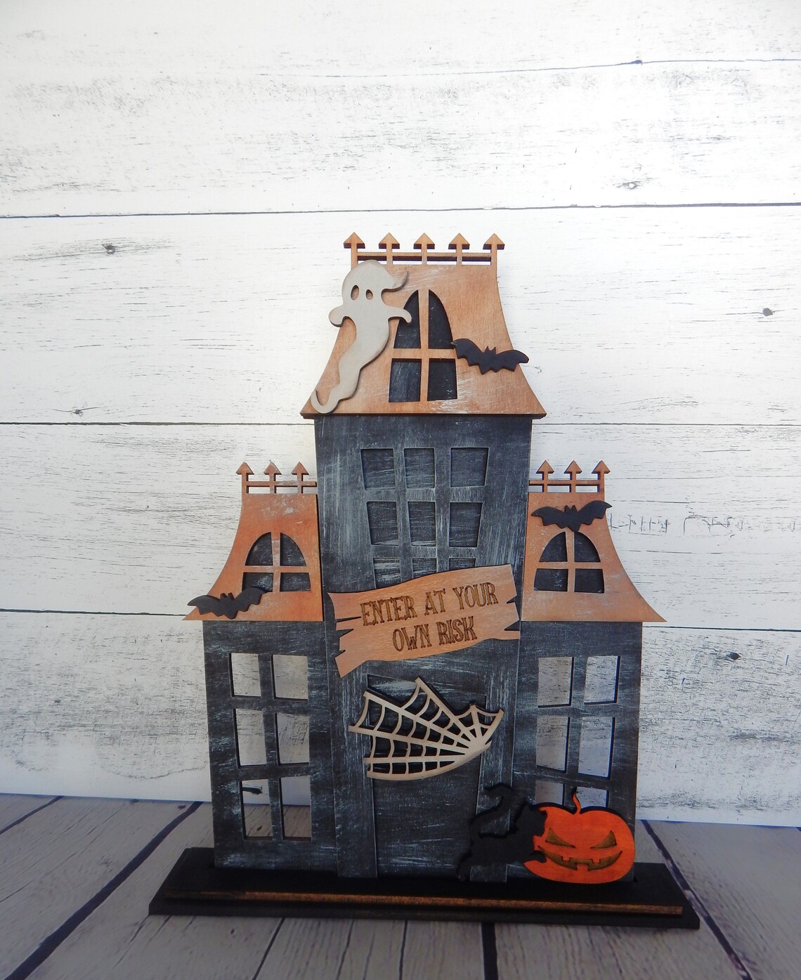 Standing Haunted Halloween House Halloween Table Decor - Etsy