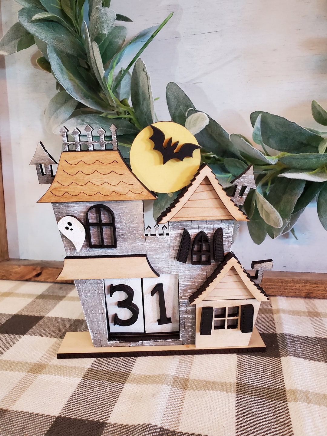 Halloween Countdown Haunted House | Halloween Decor | Halloween Wood ...