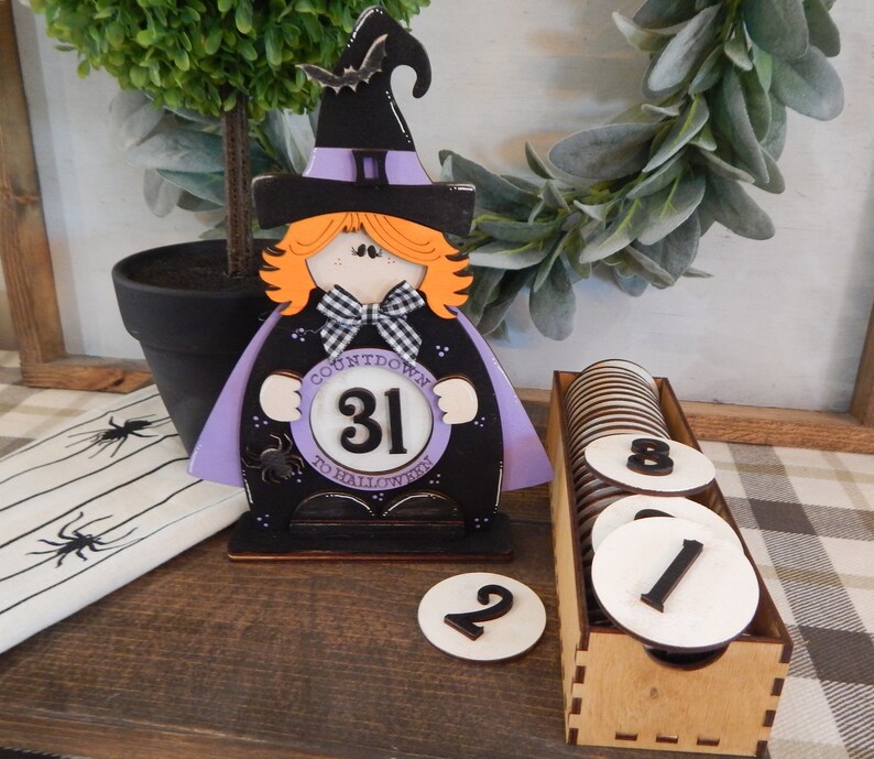 Witch Countdown to Halloween Home Decor - Etsy