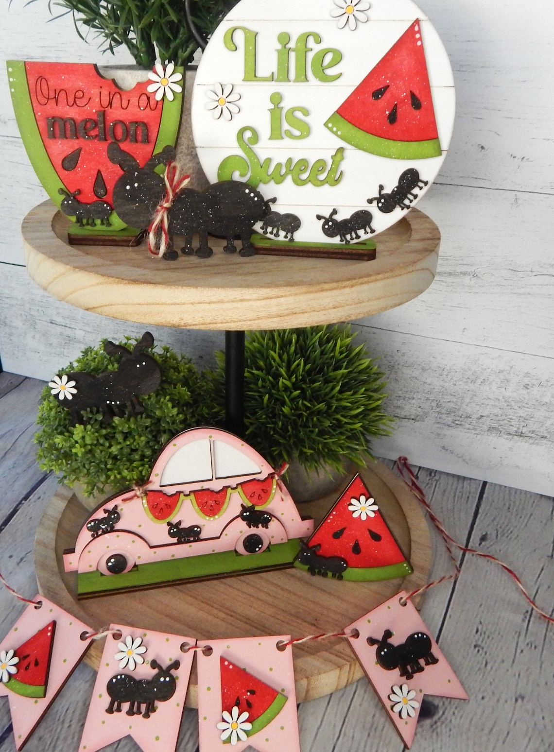 Watermelon Summer Tiered Tray Set, Watermelon Decor, Tiered Tray Decor ...