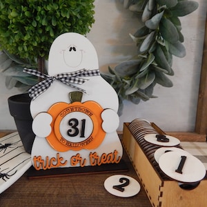 Halloween Ghost Wood Countdown, Countdown to Halloween, Halloween Decor ...