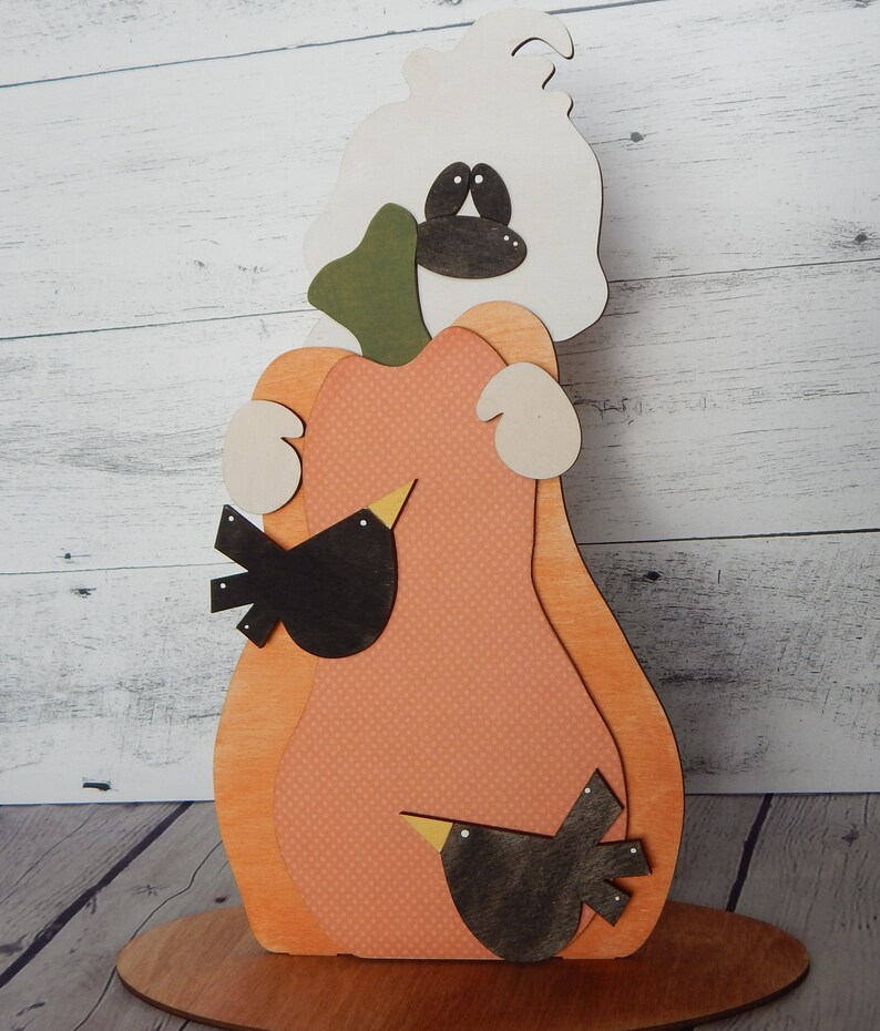 Wood Ghost and Pumpkin, Halloween Décor, Fall Décor, Wood Halloween ...