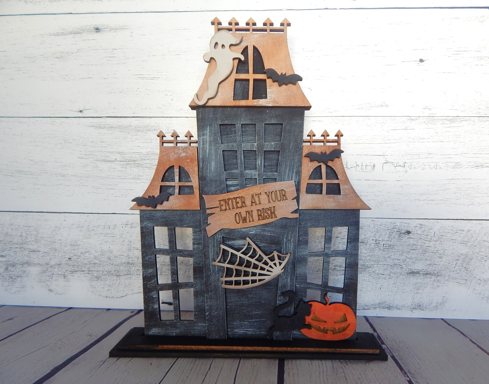 Standing Haunted Halloween House Halloween Table Decor - Etsy