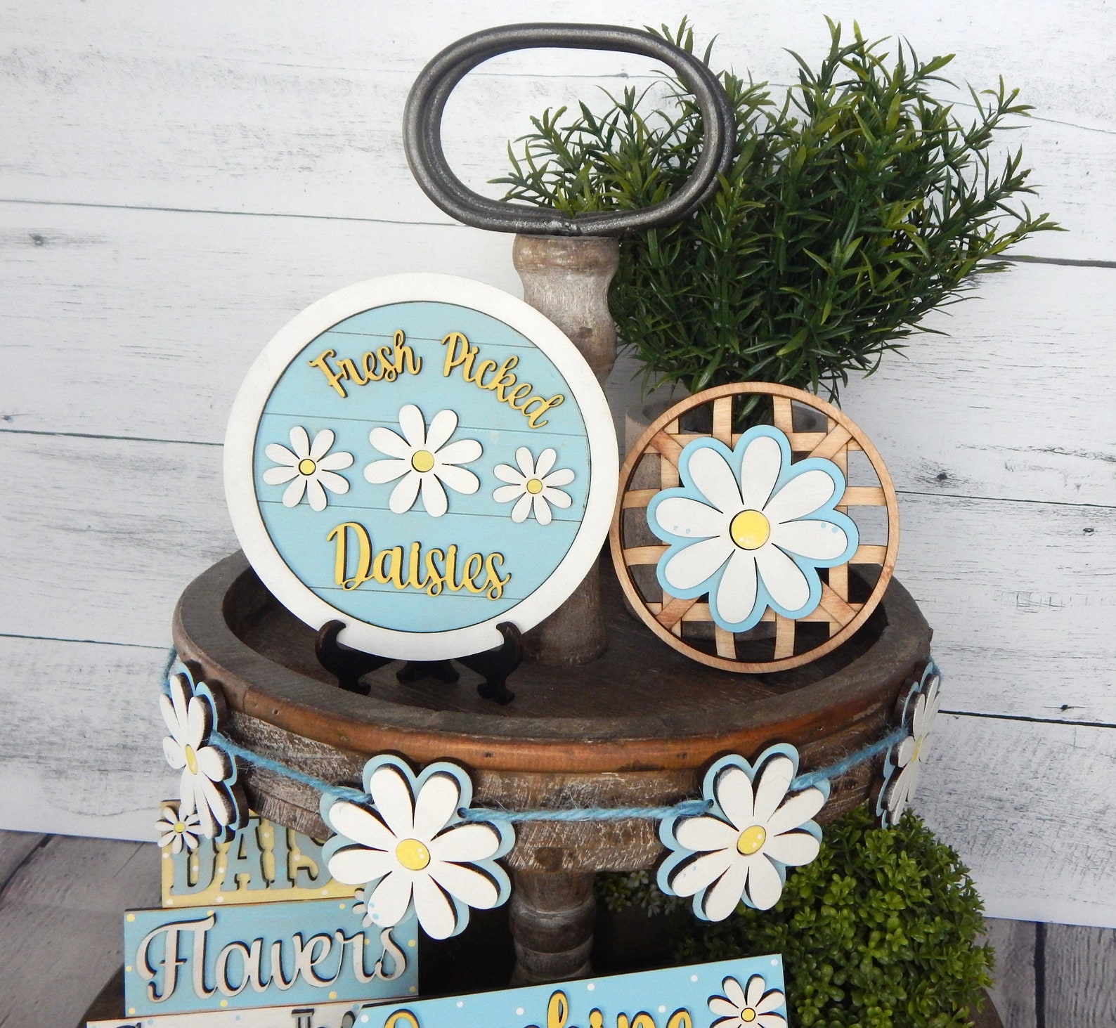 Daisy Summer Tiered Tray Set Tiered Tray Decor Spring Tiered - Etsy